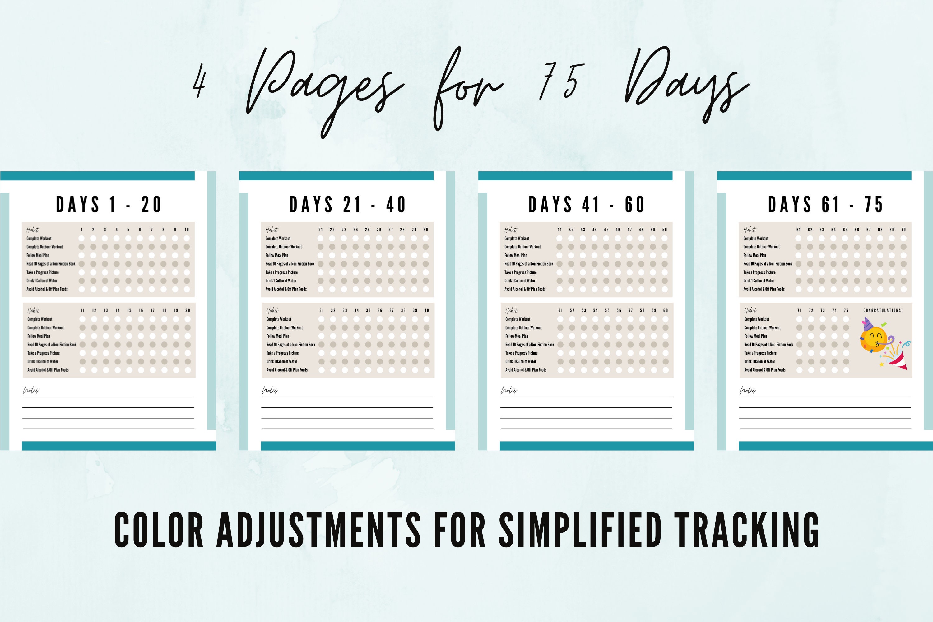 75 Hard Planner & Tracker 75 Hard Printable 75 Hard Challenge Printable ...