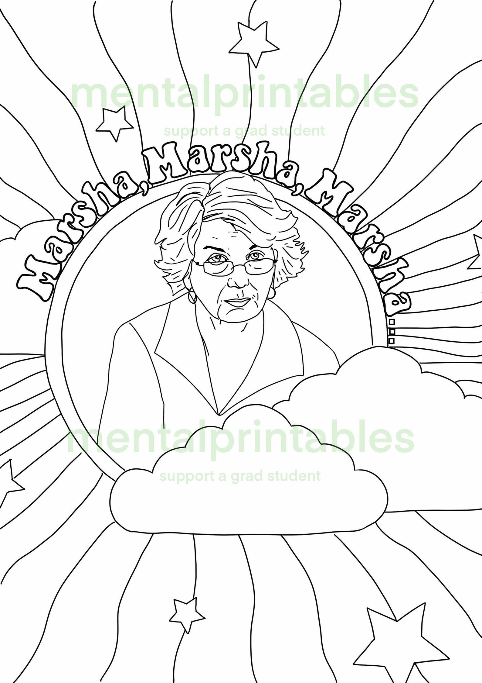DBT Mindful Coloring Page: Marsha, Marsha, Marsha - Etsy Canada