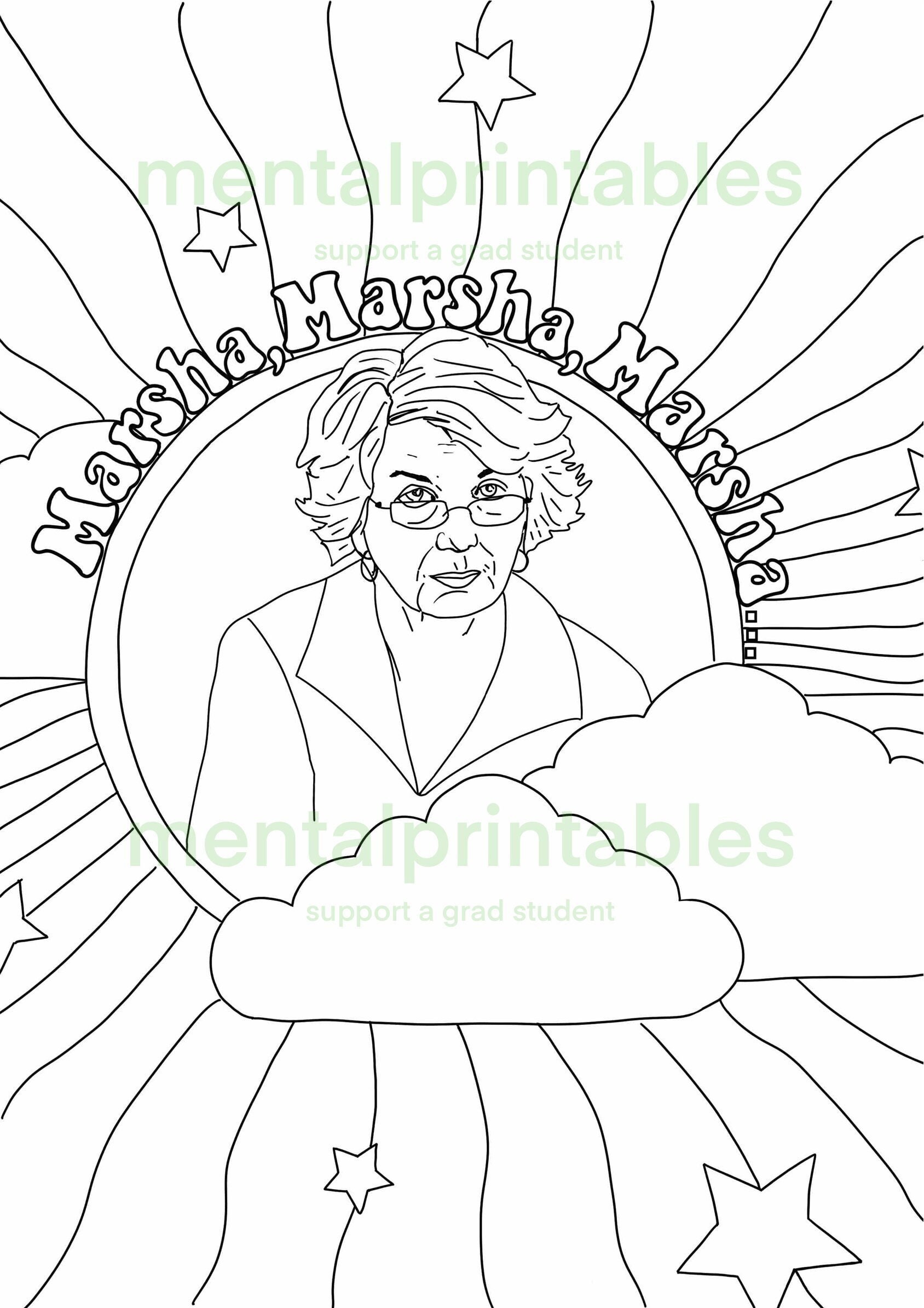 DBT Mindful Coloring Page: Marsha, Marsha, Marsha - Etsy