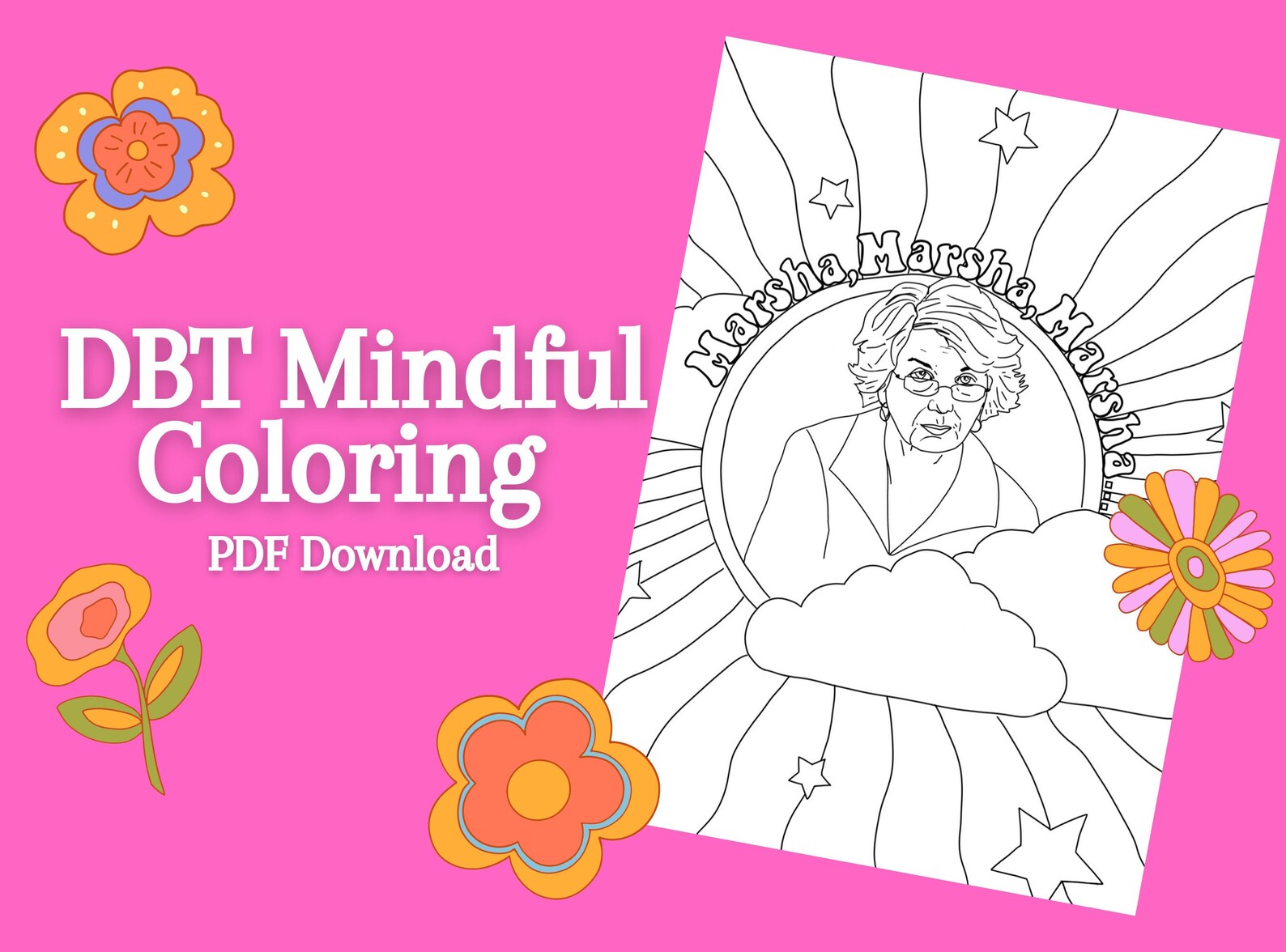 DBT Mindful Coloring Page: Marsha, Marsha, Marsha - Etsy Canada