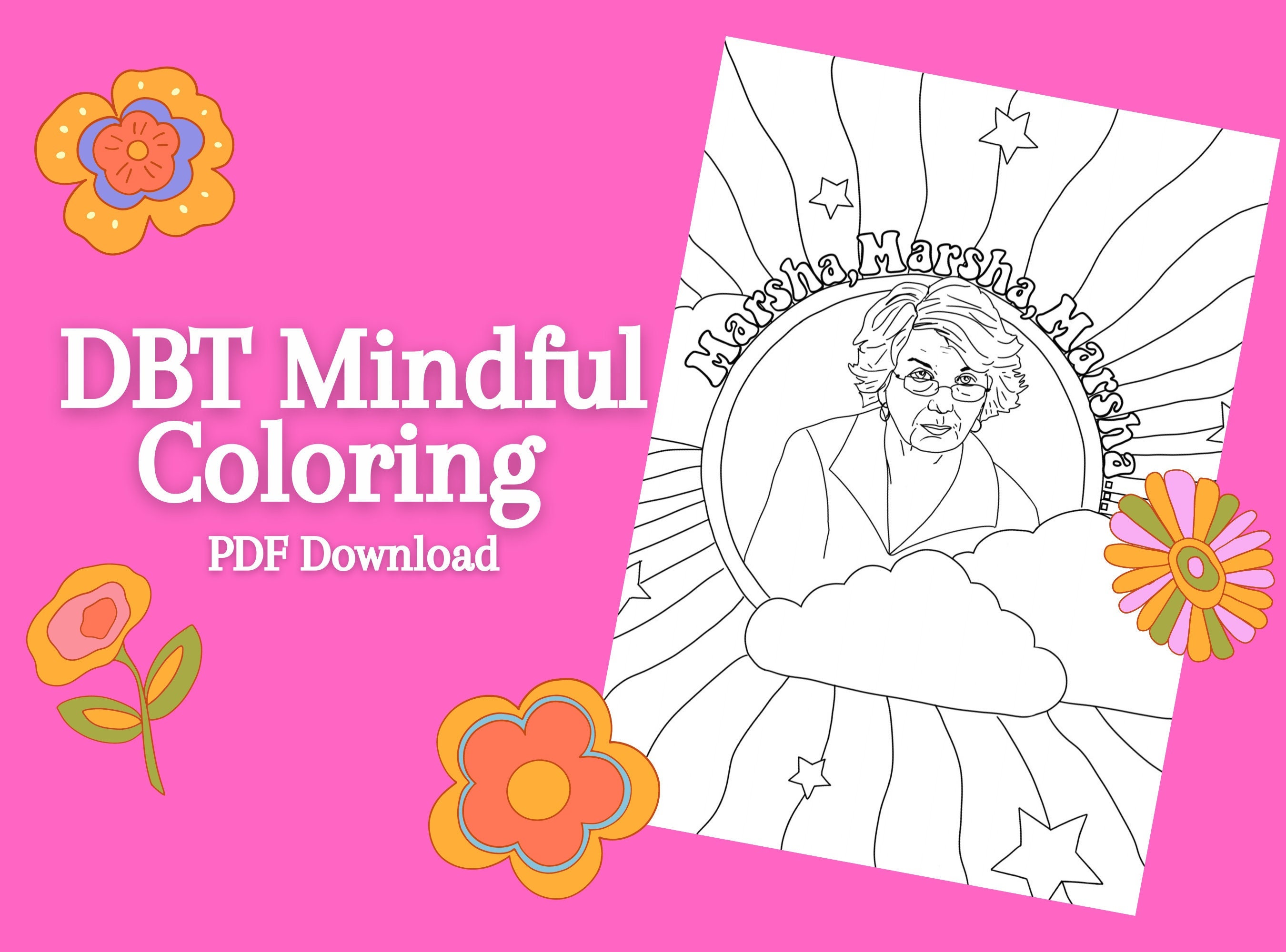 DBT Mindful Coloring Page: Marsha, Marsha, Marsha - Etsy