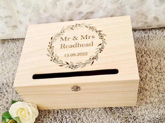 Personalised Wooden Card Box Post Box Wedding Cards - Etsy