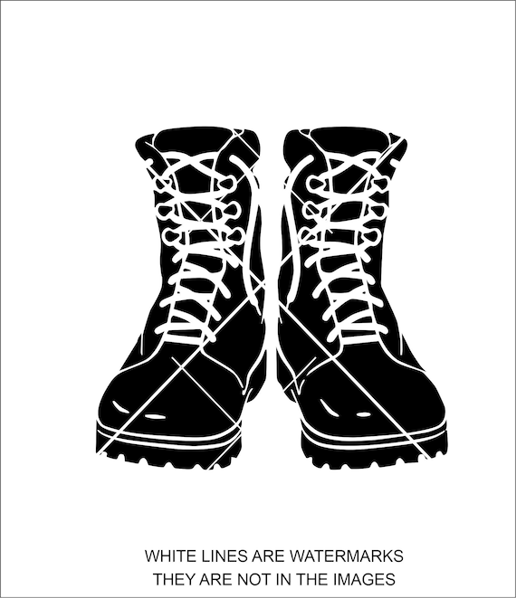 Combat Boot Outline Clip Art