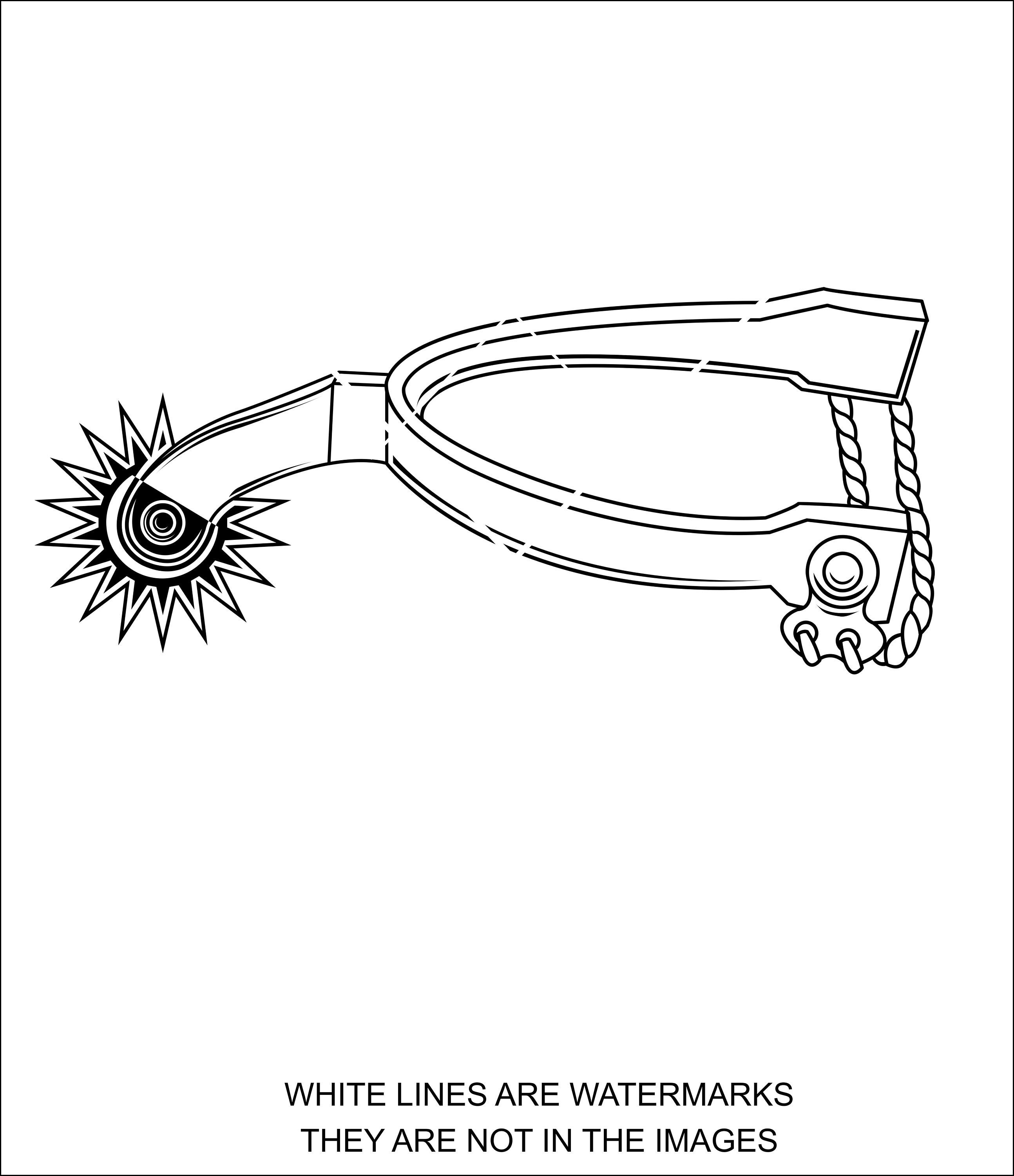 Cowboy Boot With Spurs Outline