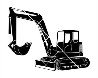 Mini Excavator Svg | Etsy