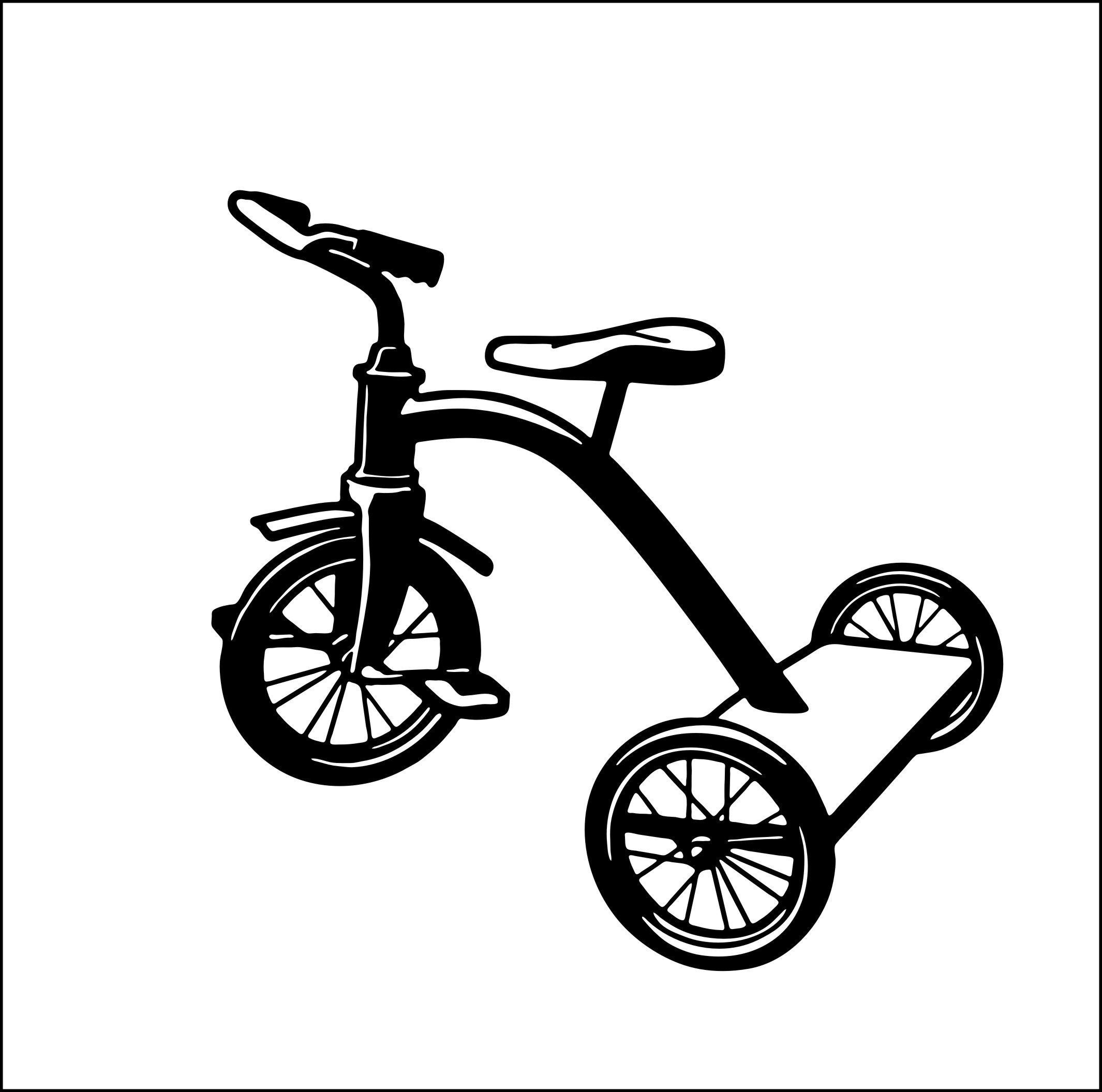 Kid On Tricycle Clipart Black