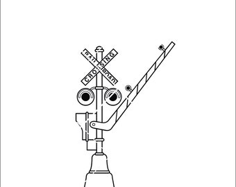 Railroad Sign Coloring Sheet