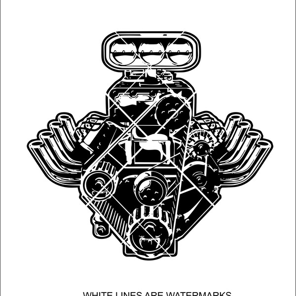 Muscle Car Motor Svg - Etsy