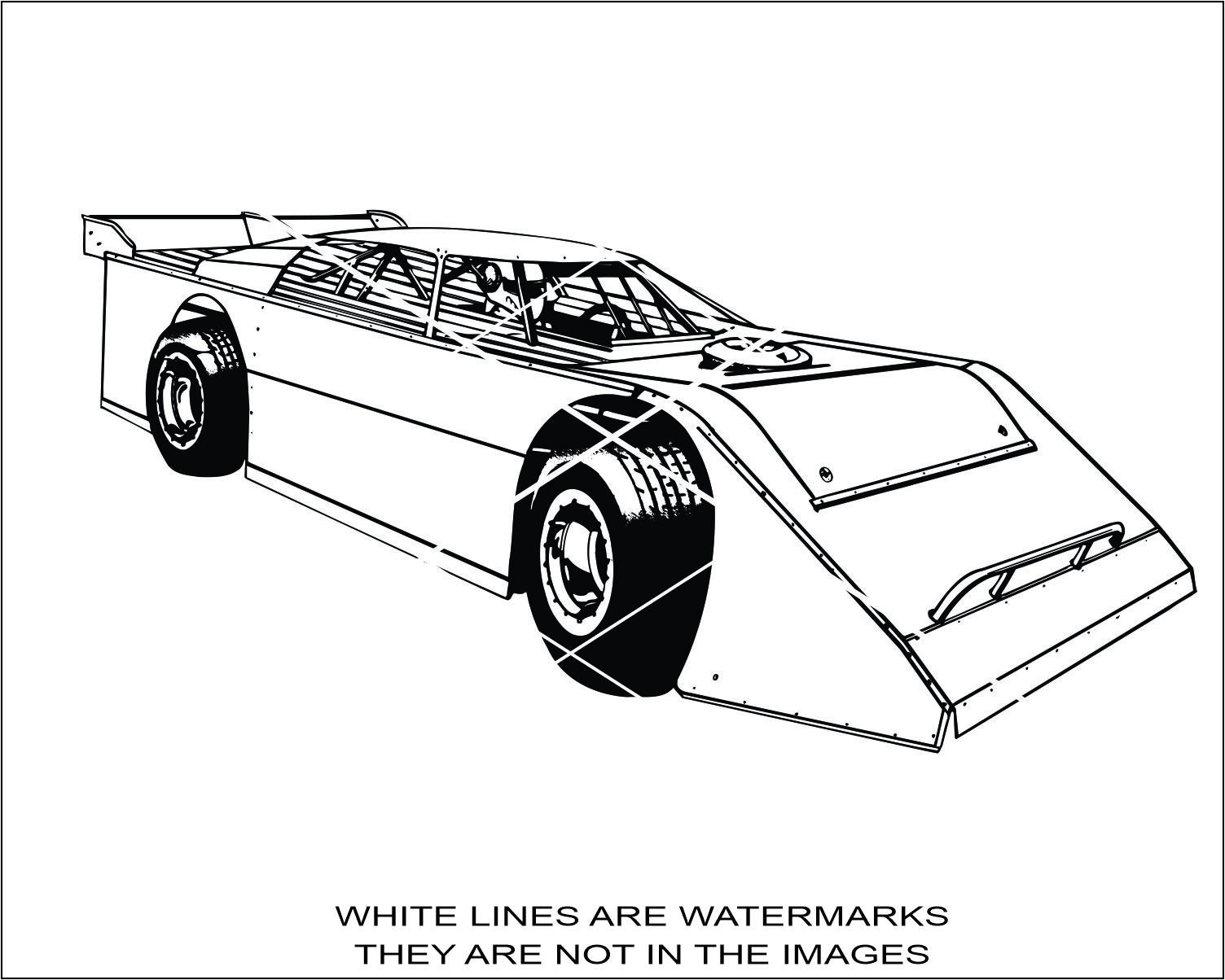 Dirt Track Stock Car Clip Art
