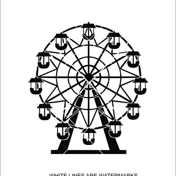 Ferris Wheel Print - Etsy