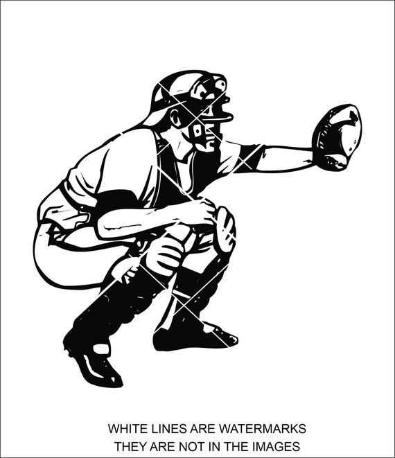 Baseball Catcher Drawing