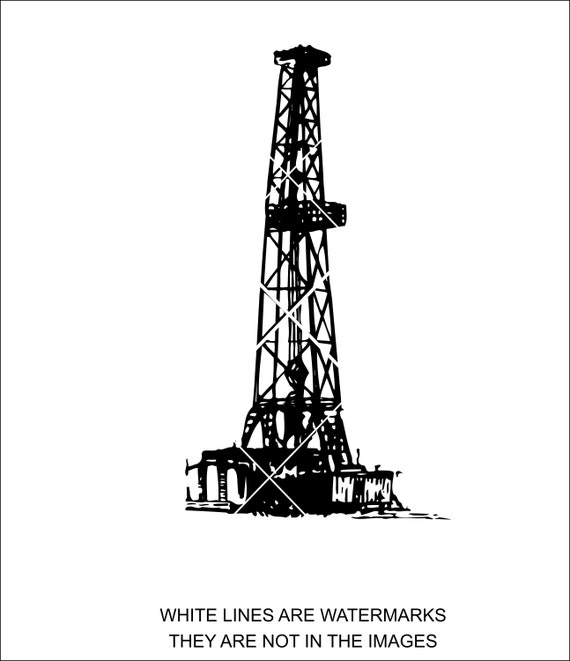Clip Art Oil Rig Silhouette Oil Rig Cricut Oil Driller Vector Oil Rig ...