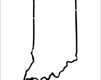 Outline Map of Indiana Svg - Etsy