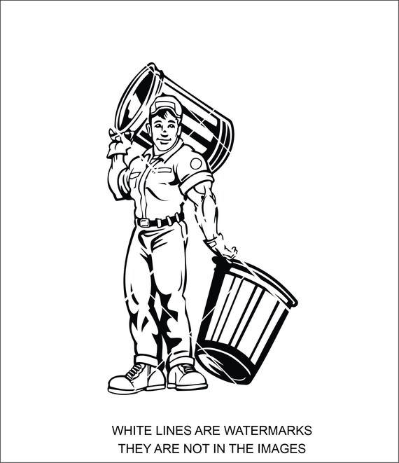 Garbage Man Clipart Black And White