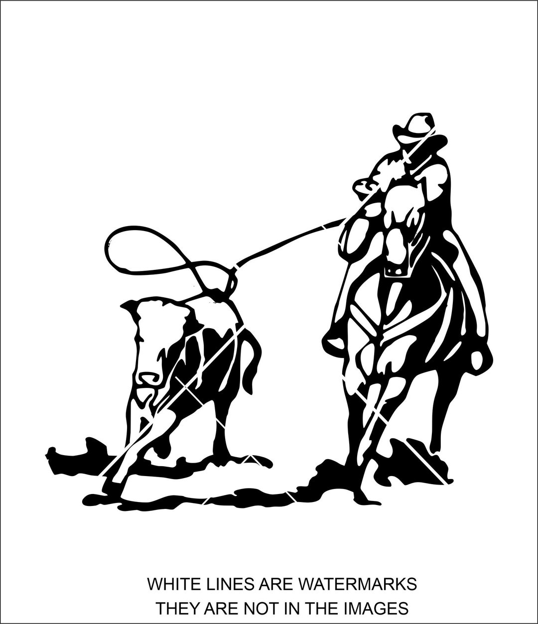 Cowboy Roper Roping Rodeo Calf Roping Roping Cattle - Etsy
