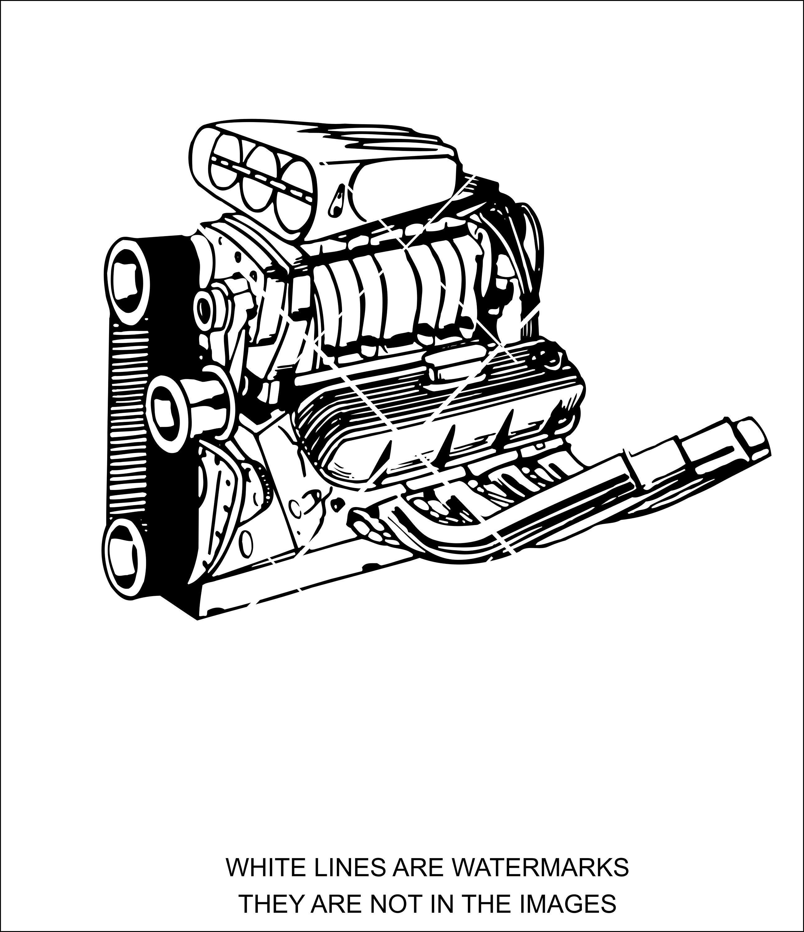 Drag Racing Engines Clip Art