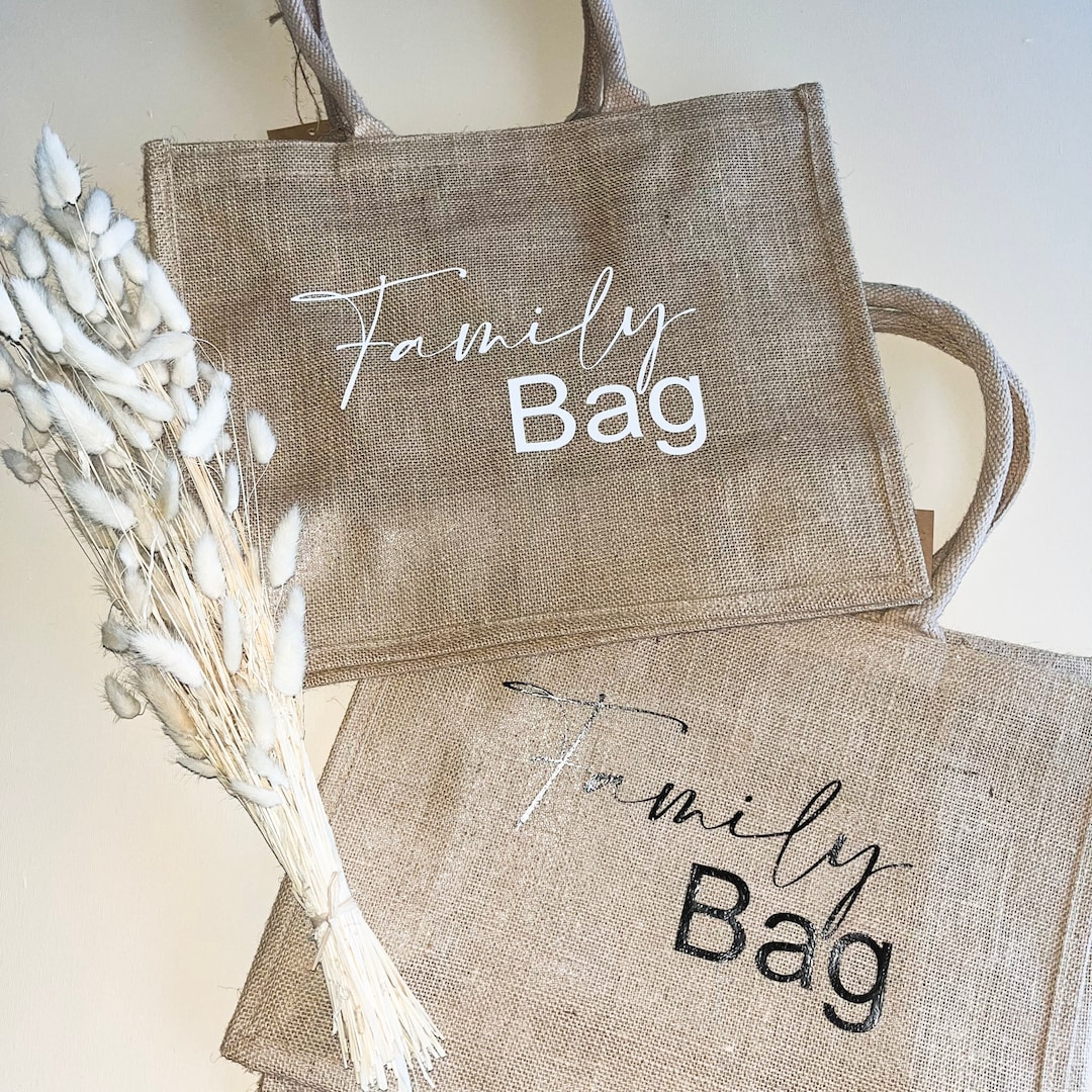Family Bag - Jute Bag - Etsy