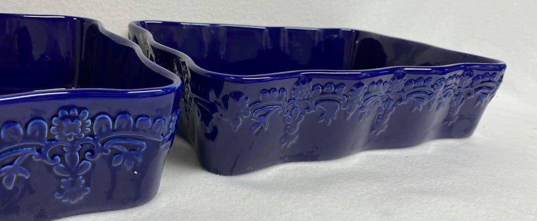 Temptations Baking Dishes Casserole Dishes by Tara Set of 2 Navy Blue ...