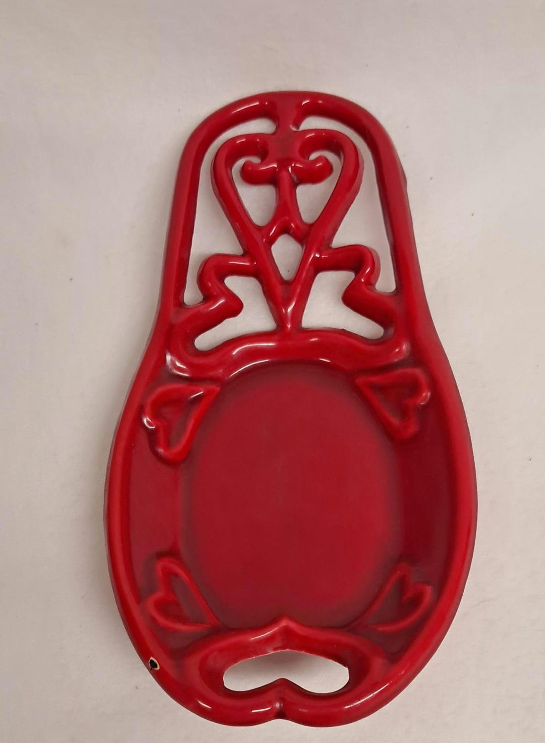 Red Cast Iron Spoon Rest - Etsy