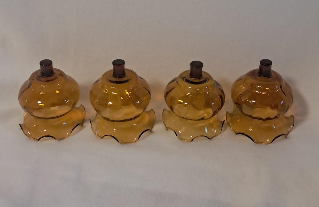 Glass Votive Shades Amber Ruffled Shades - Etsy