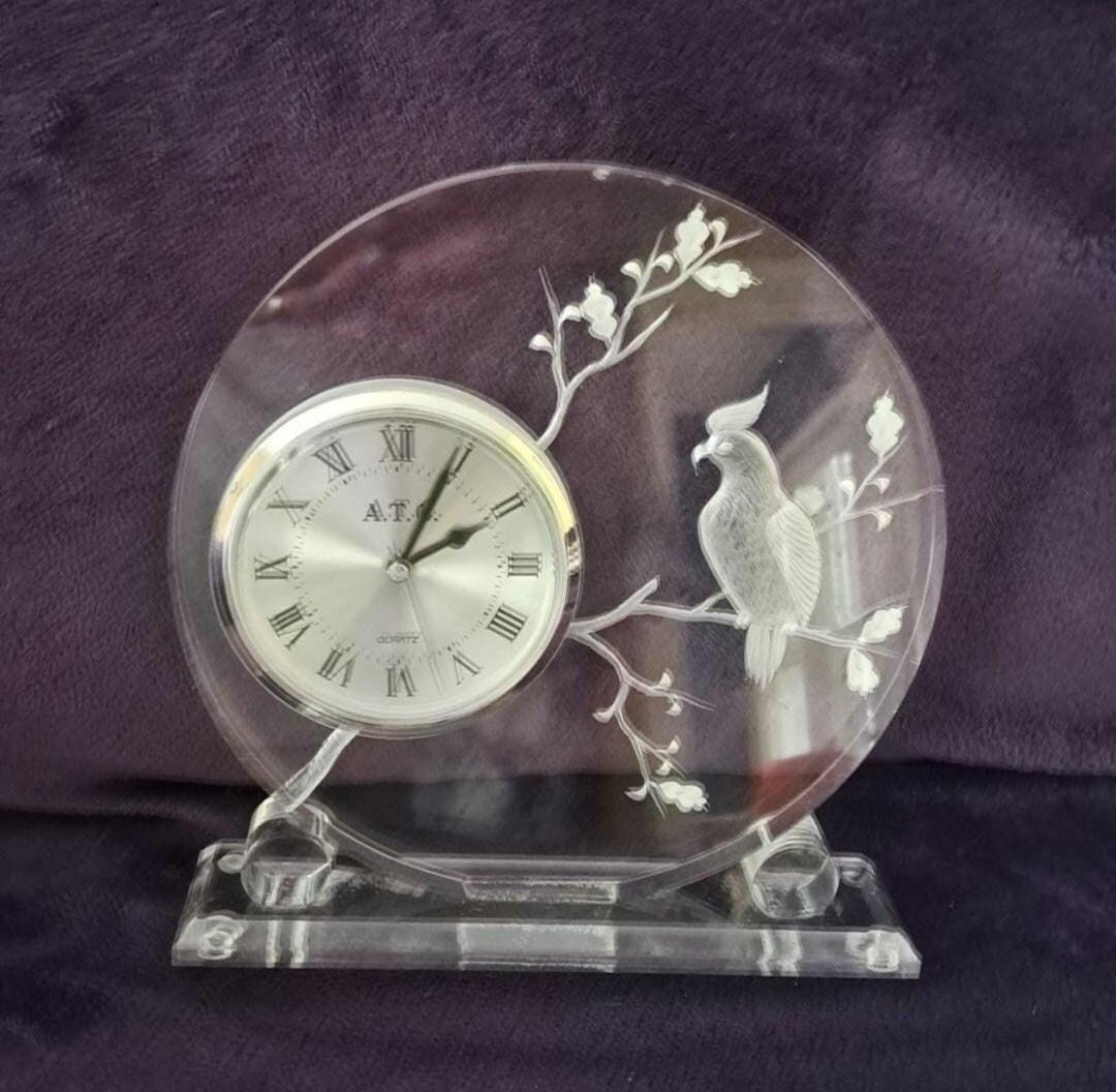 Rare VTG Lucite Desk Clock Bird - Etsy