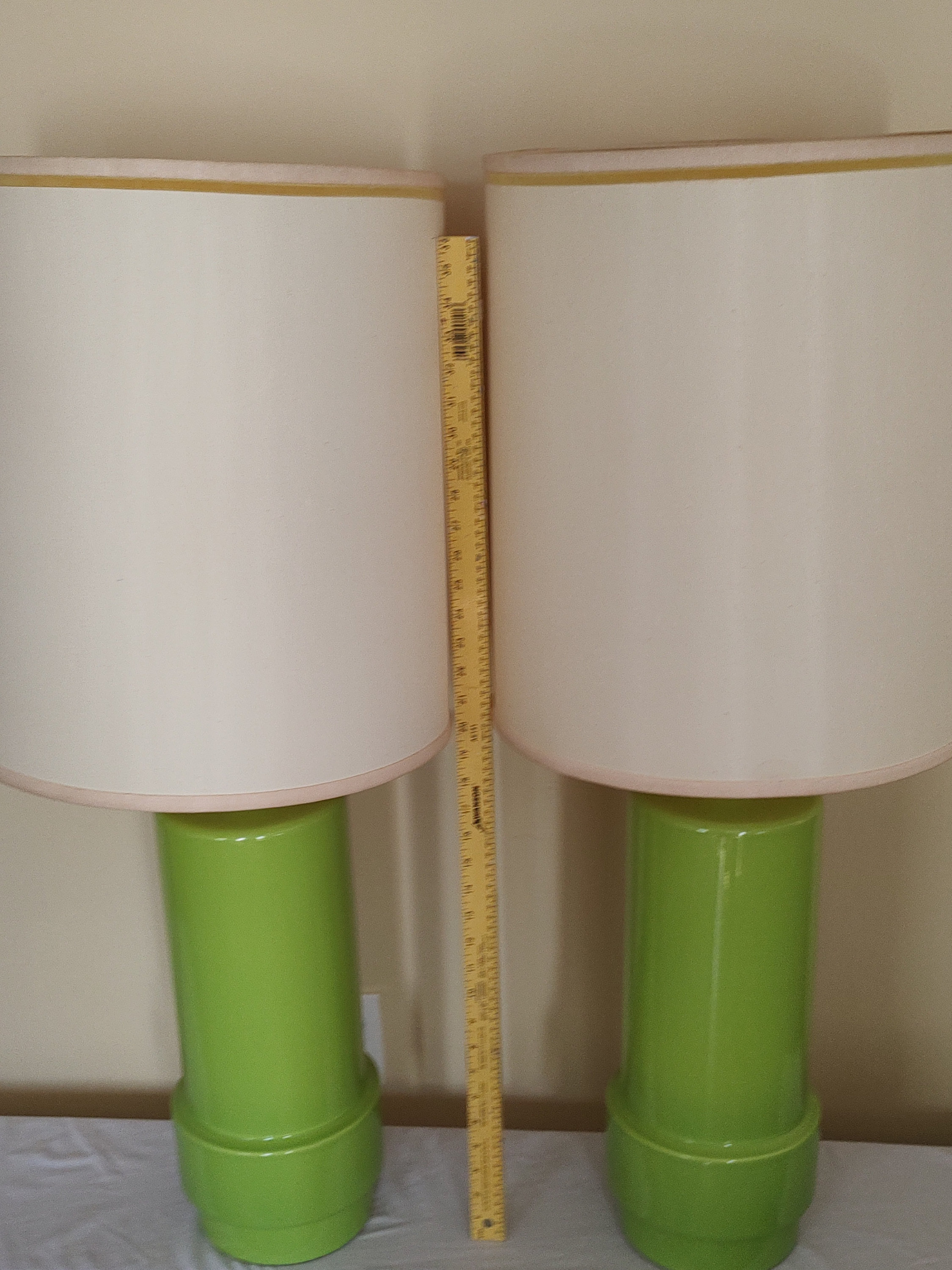 Large MCM Lamps. . Cylinder Lamps. Green Lamps - Etsy