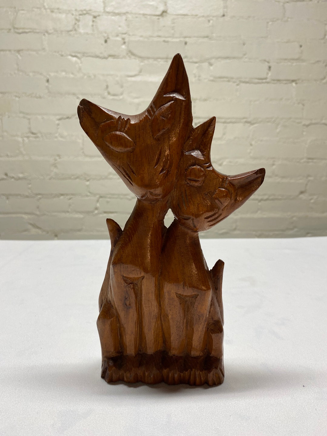 Vintage Wooden Cats / Wooden Cat Figurines - Etsy