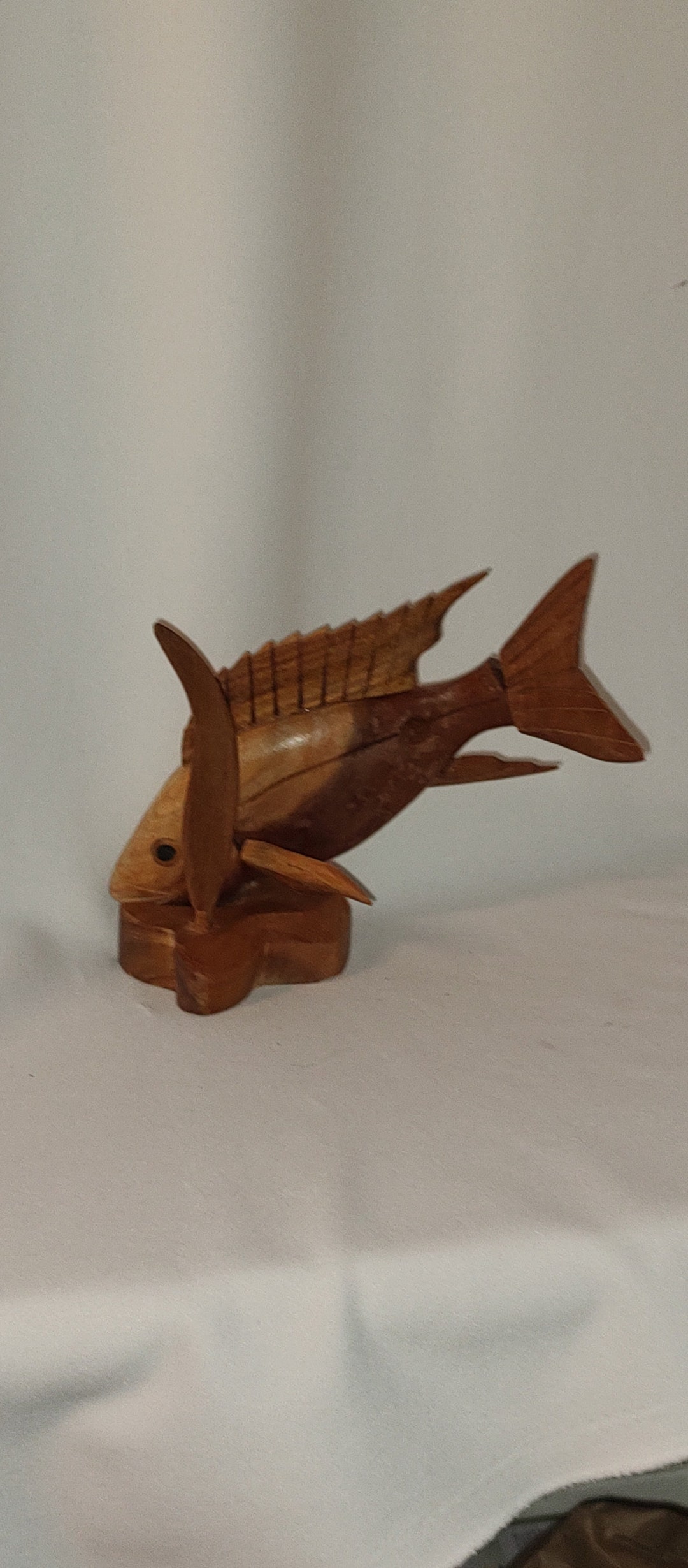 Hand Carved Two Toned Wood Fish - Etsy