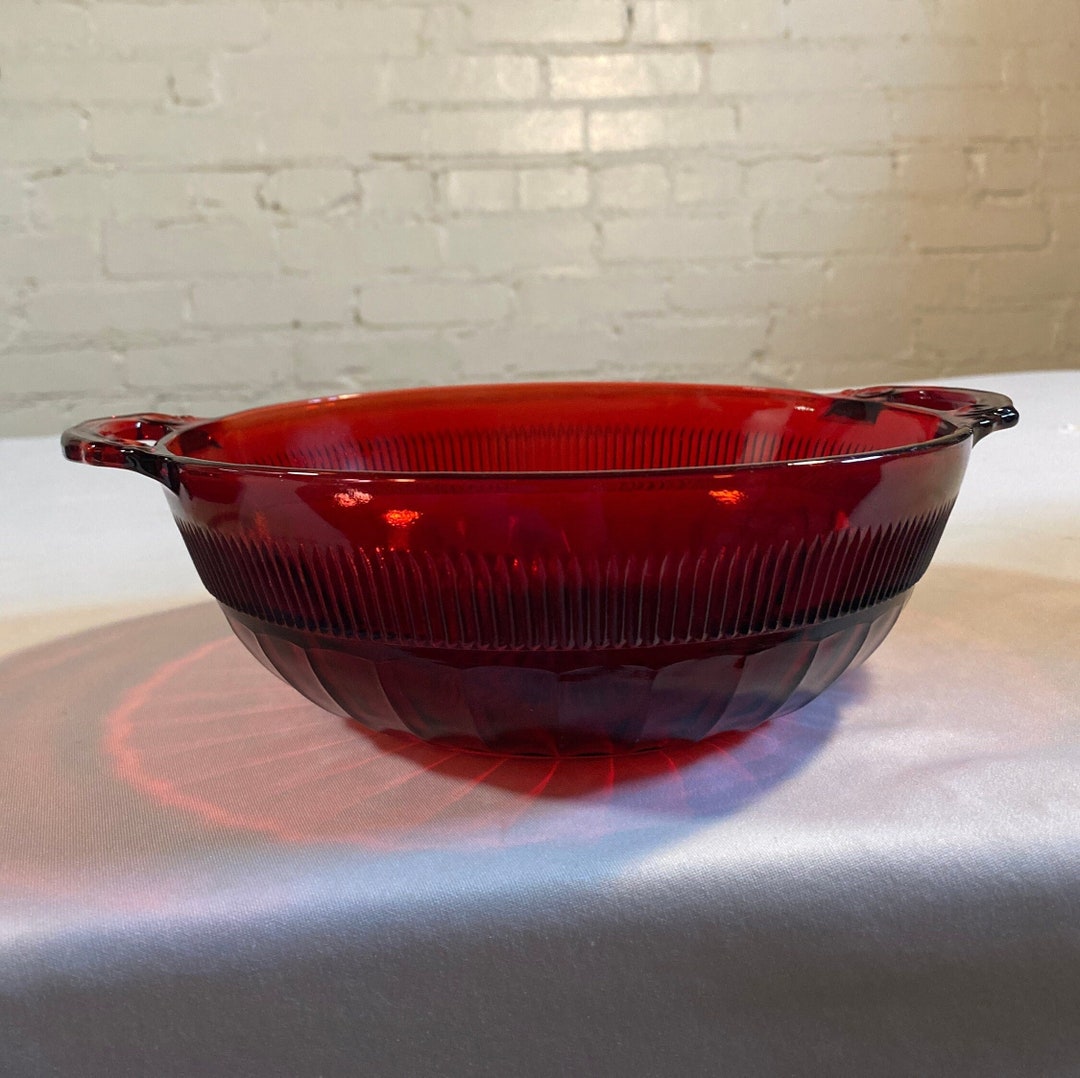 Ruby Red Bowl Anchor Hocking - Etsy