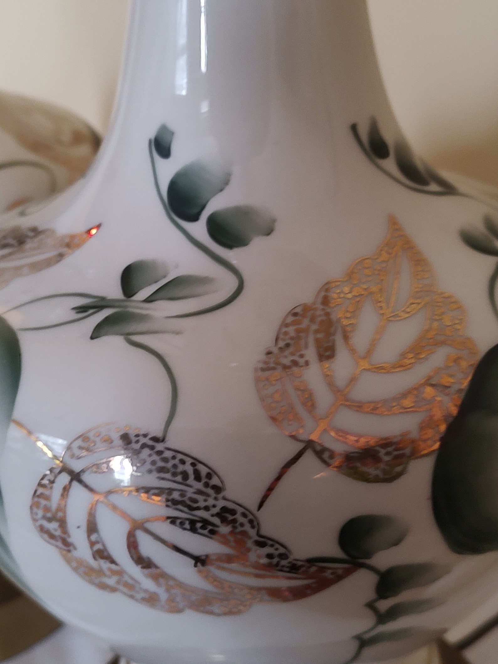 Vintage Leaf Design Lamps, Set of 2, Botanical Decor - Etsy
