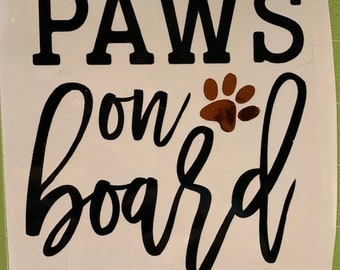 Paws on Board Decal - Etsy