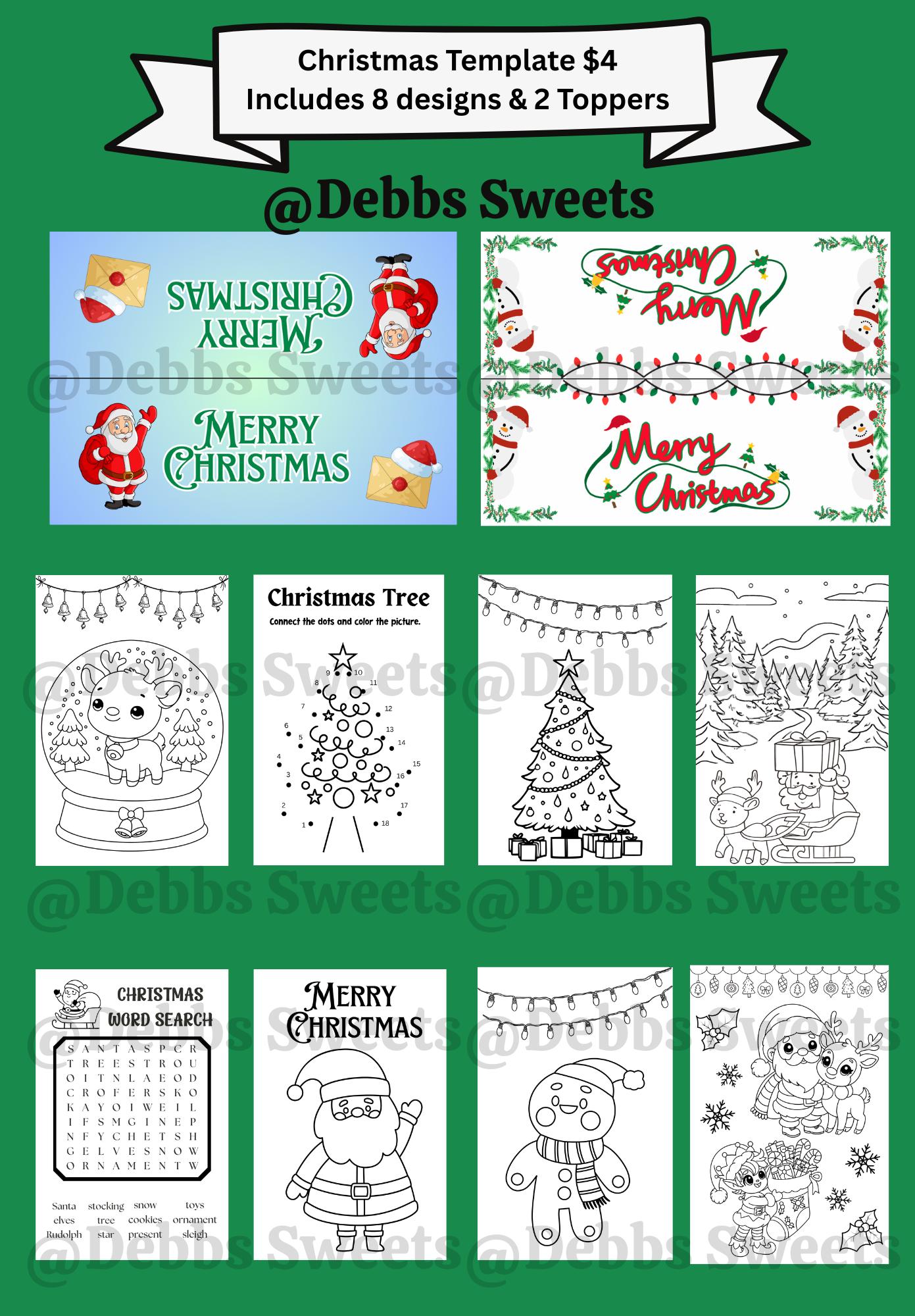 Coloring Sticker Sheets, Christmas Template, Printable Coloring Pages ...