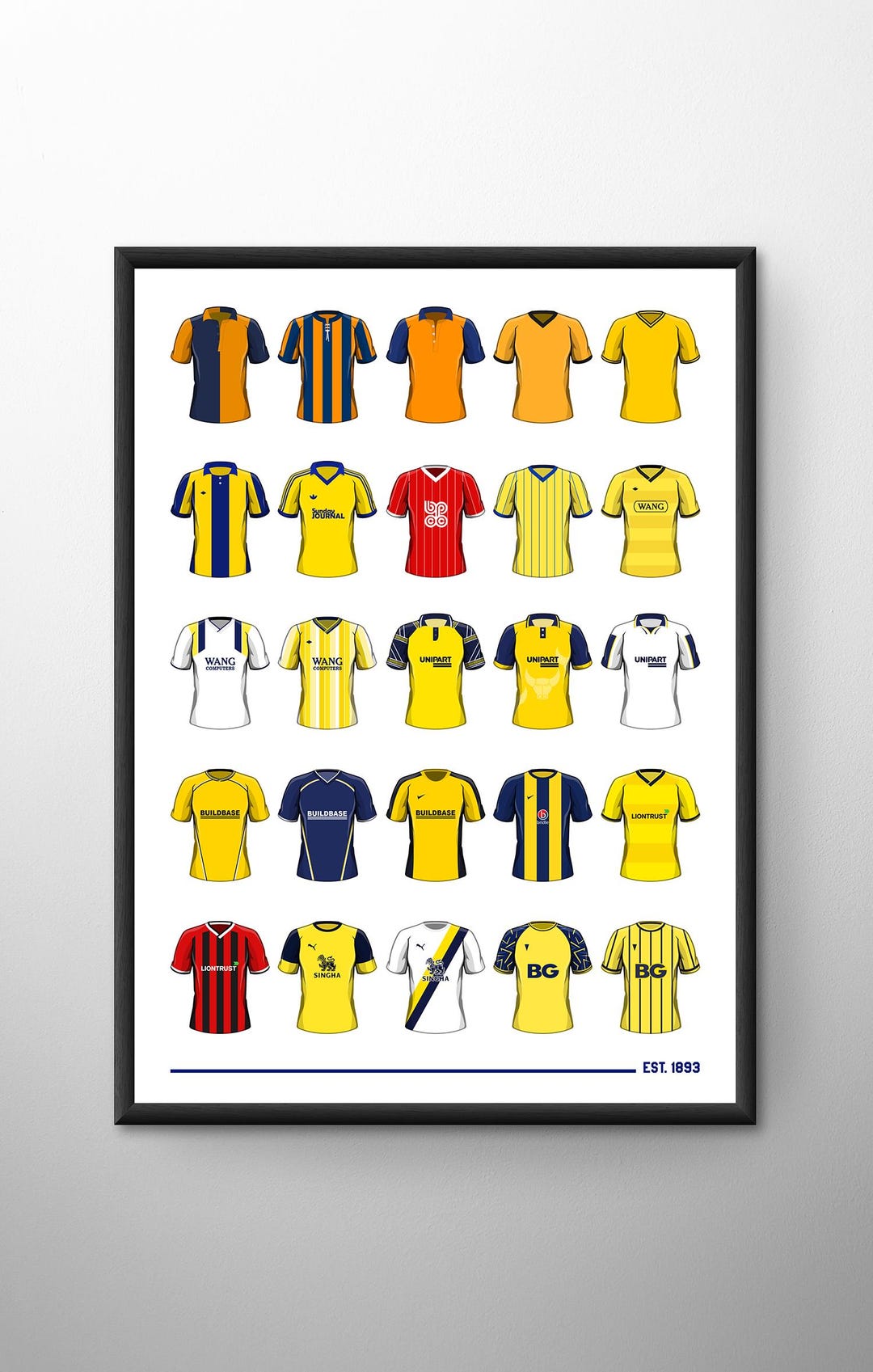 Oxford | Classic Football Shirts Collection | Football Print | Wall Art ...