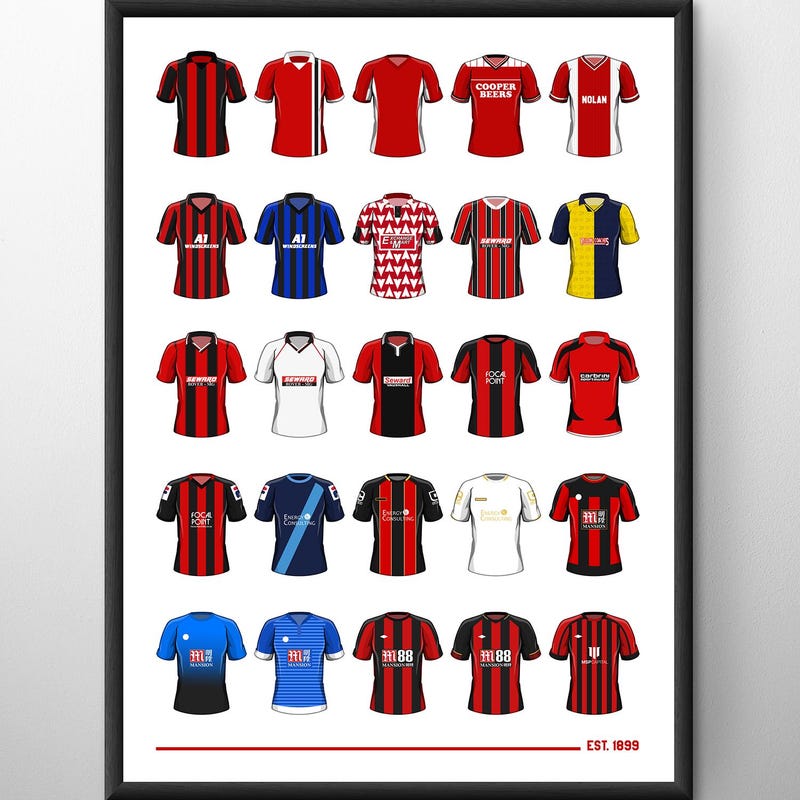 Bournemouth Football Poster - Etsy UK