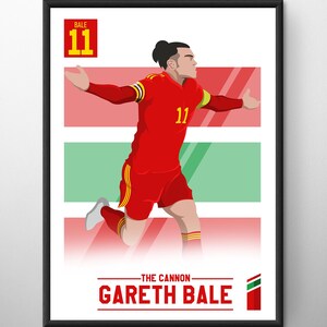 Gareth Bale | Wales | Footballer Prints | Soccer | Football Gifts ...