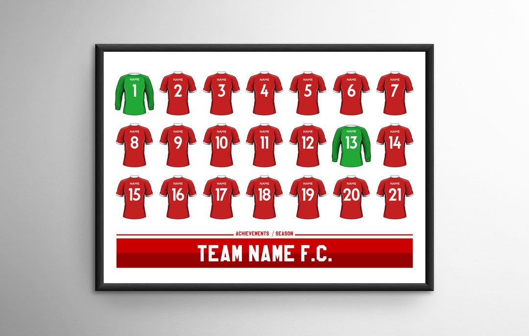 Personalised / Custom Football Team Print | Football Manager Game 'your ...