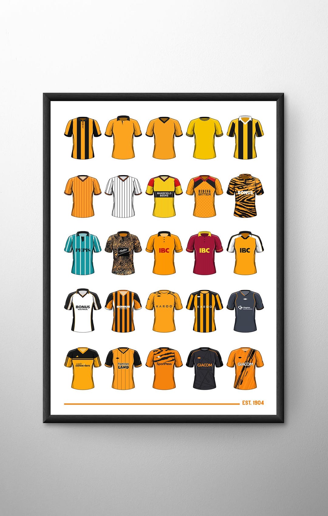 Hull | Classic Football Shirts Collection | Football Print | Wall Art ...