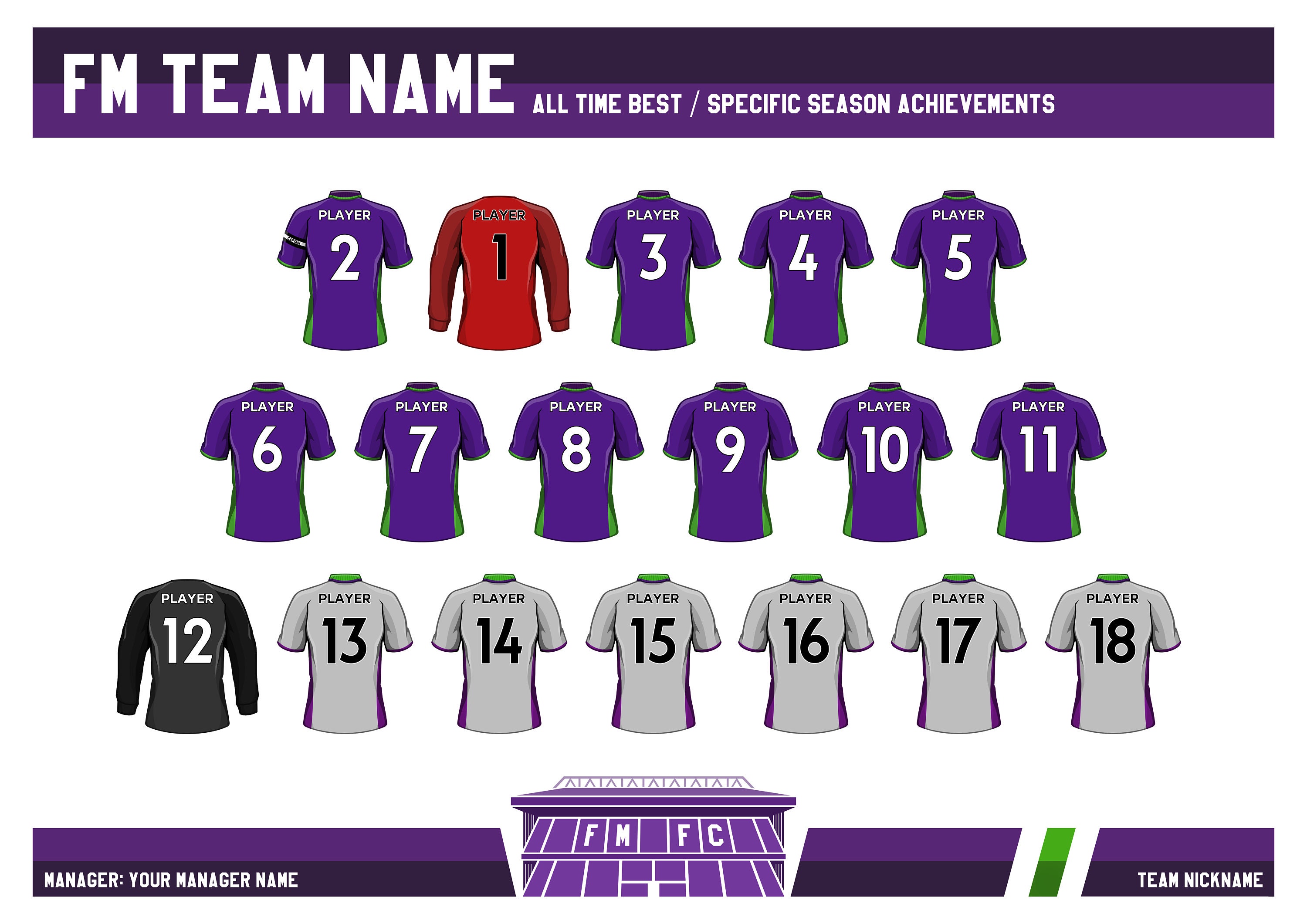 Personalised / Custom Football Team Print Football Manager - Etsy