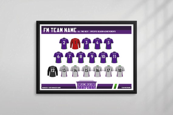 Personalised / Custom Football Team Print Football Manager - Etsy