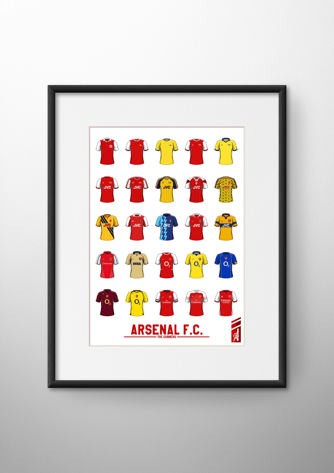 Arsenal Classic Football Shirts Football Print Wall Art - Etsy UK
