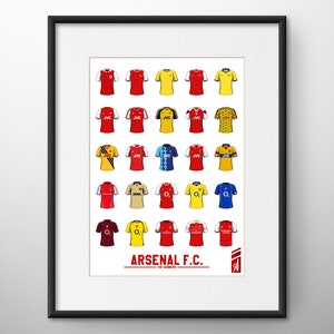 Arsenal Classic Football Shirts Football Print Wall Art - Etsy UK