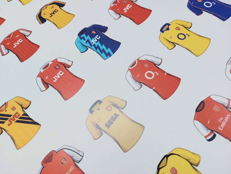 Arsenal Classic Football Shirts Football Print Wall Art - Etsy UK