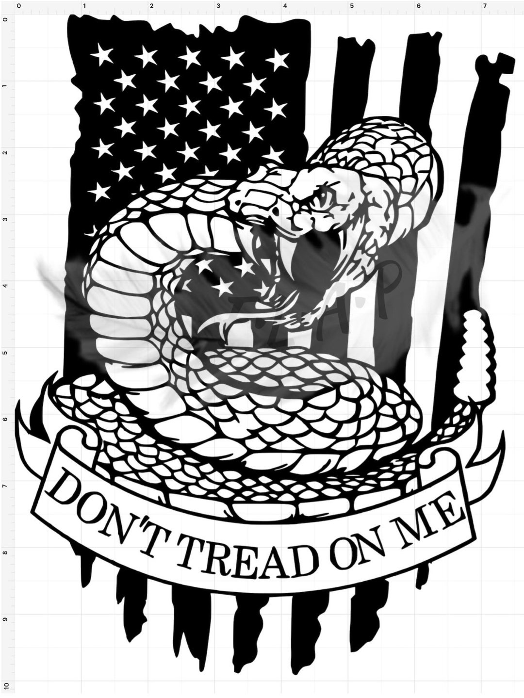 Don't Tread on Me Snake W Flag Permanent Vinyl Decal - Etsy