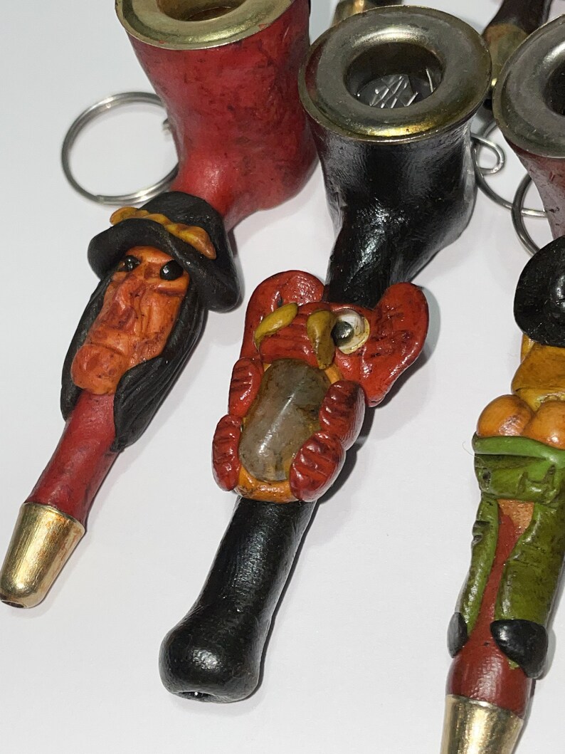 Small Hand Carved Mexico Pipe Keychain - Etsy