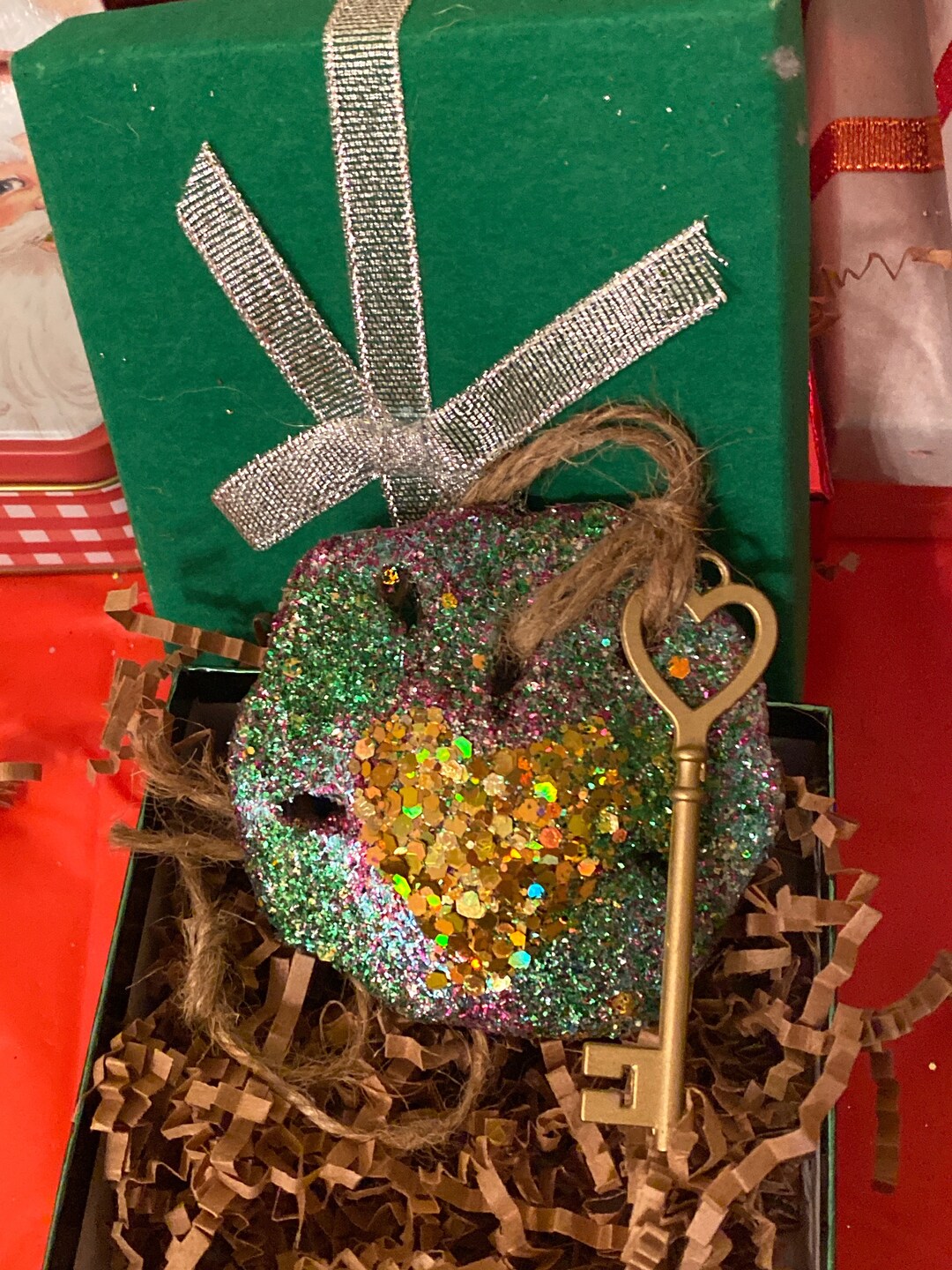 Gift Boxed Golden Heart Key Tear-drop Glass Crystal Gold & - Etsy