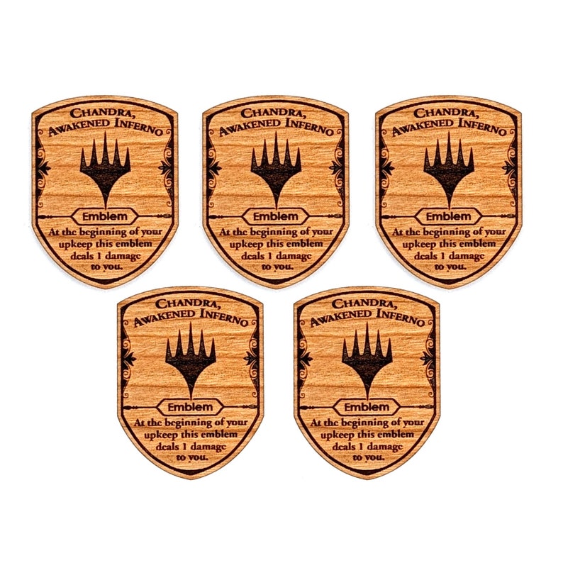 5x Planeswalker Emblem Tokens MTG Magic the Gathering Wood - Etsy