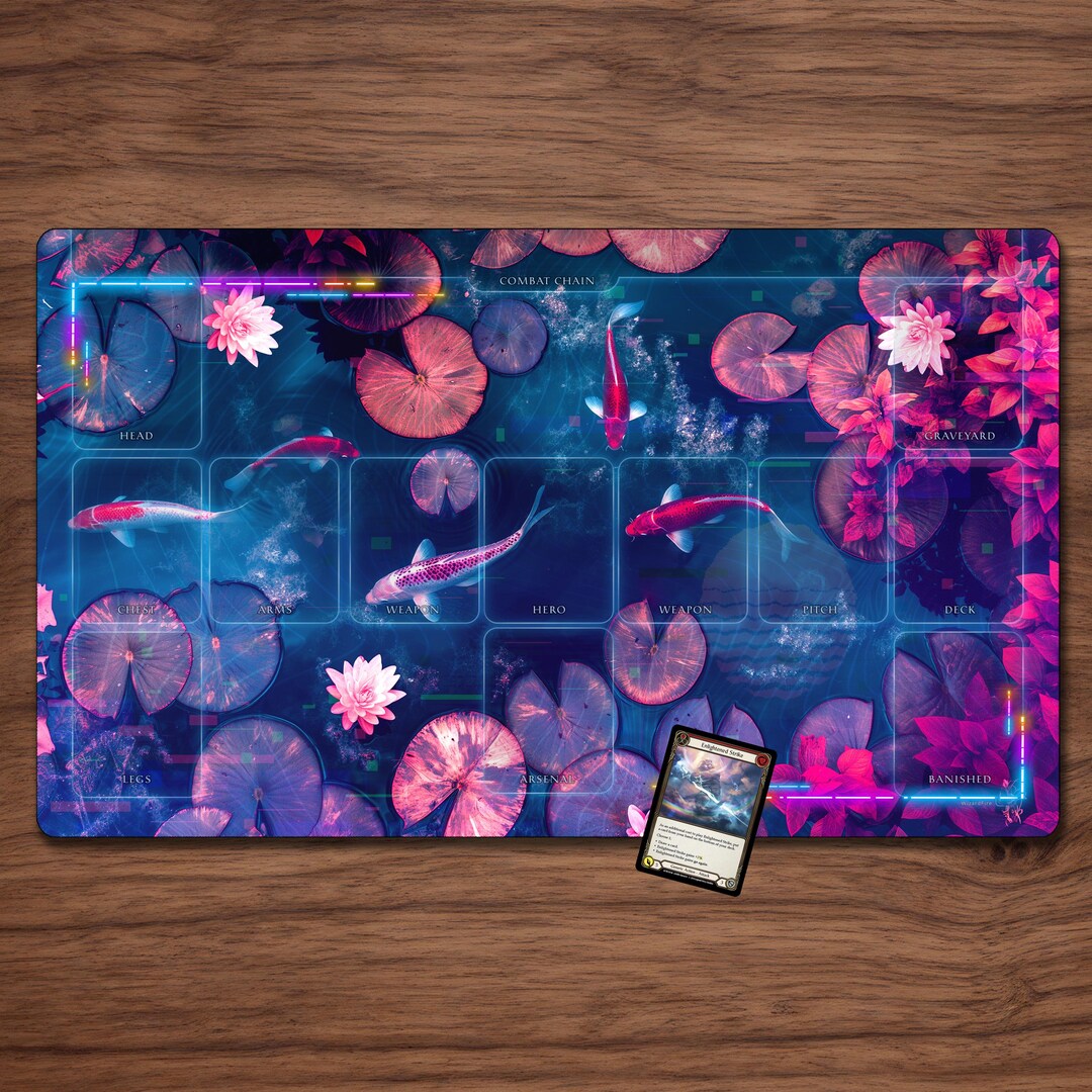 Flesh and Blood Vaporwave Koi Pond Card Playmat With Zones 24 X 14 ...