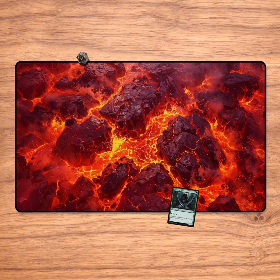 MTG Playmat Fire - Lava 23.6" X 13.8" Magic the Gathering Card Mat ...