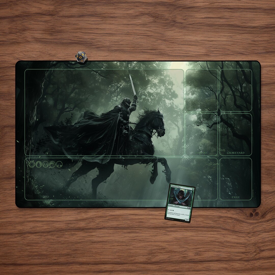 Black Knight Playmat With Zones 23.6" X 13.8" MTG and Other Tcgs ...