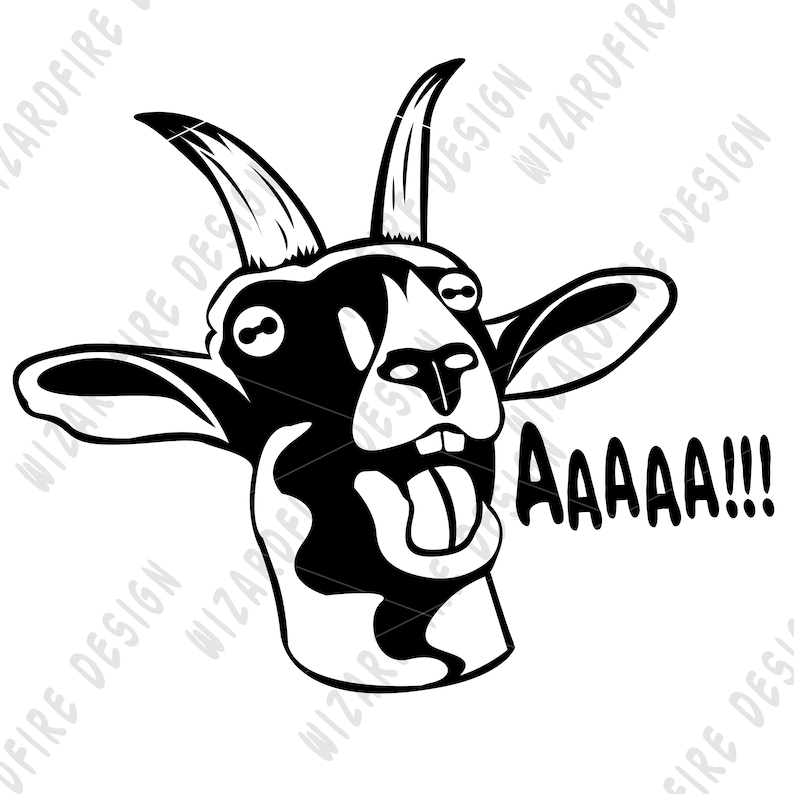 Screaming Goat SVG Printable T-shirt Design by Wizardfire - Etsy